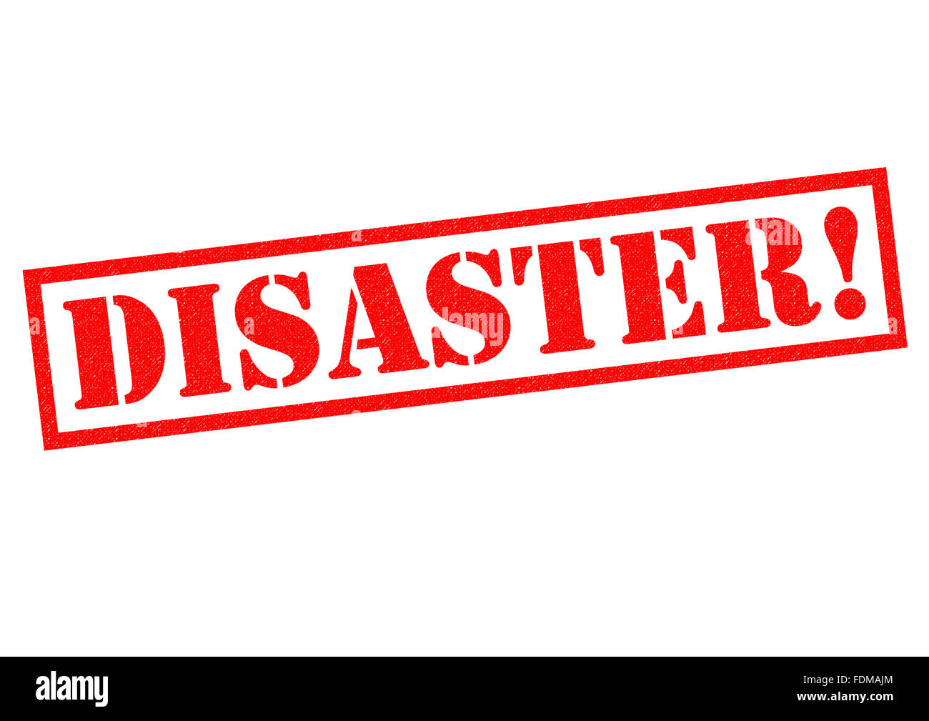 DISASTER! red Rubber Stamp over a white background Stock Photo - Alamy