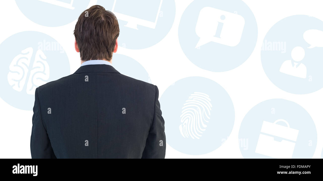 Rear view man watching smartphone hi-res stock photography and images ...