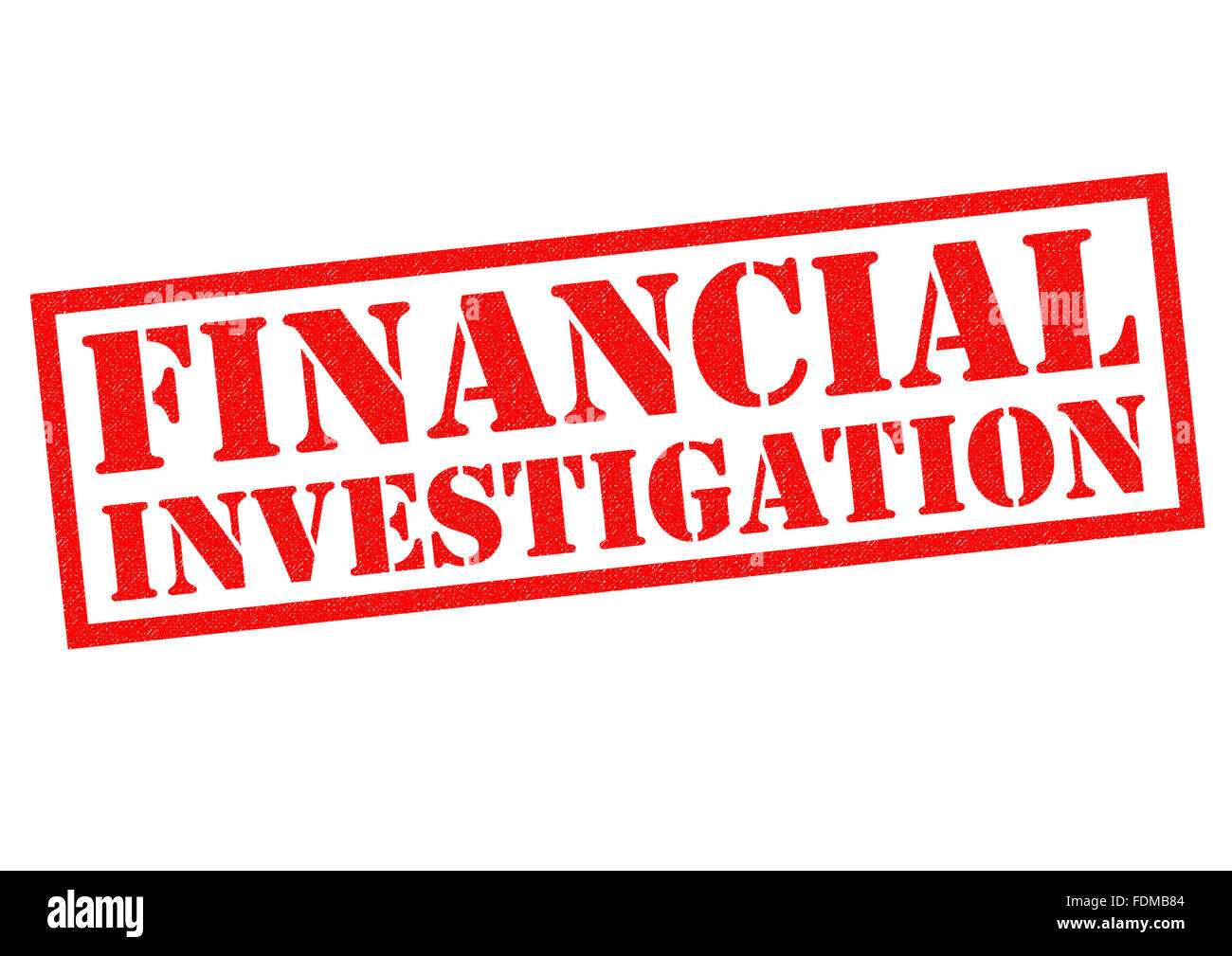 FINANCIAL INVESTIGATION red Rubber Stamp over a white background Stock ...