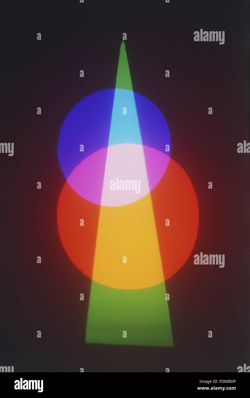 Projection of three primary colours overlapping Stock Photo - Alamy
