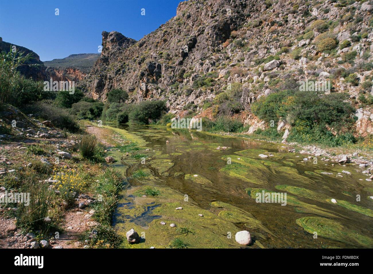 Greece, Crete, Zakros Gorge (Valley of the Dead), view of river at the ...