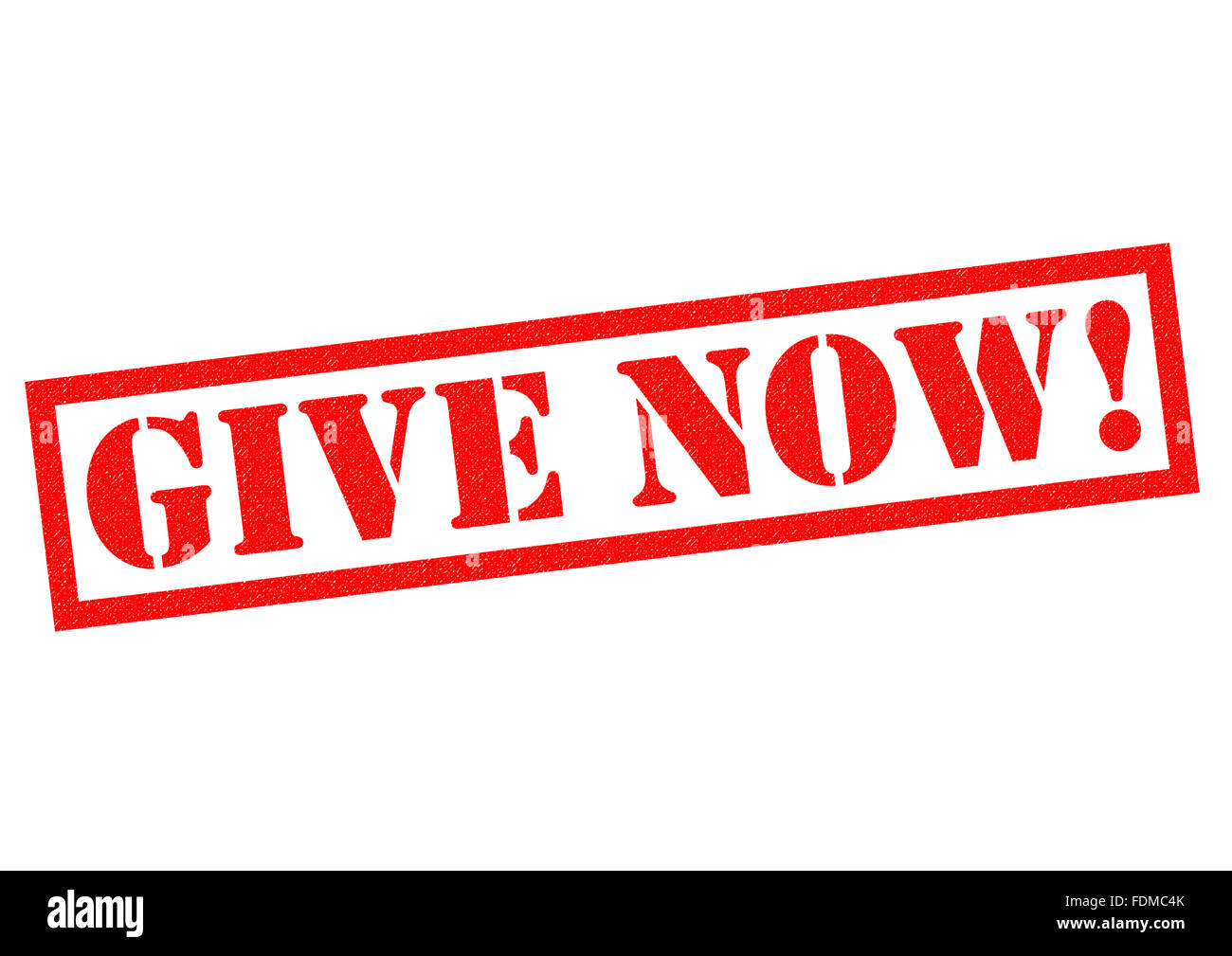 GIVE NOW! red Rubber Stamp over a white background Stock Photo - Alamy