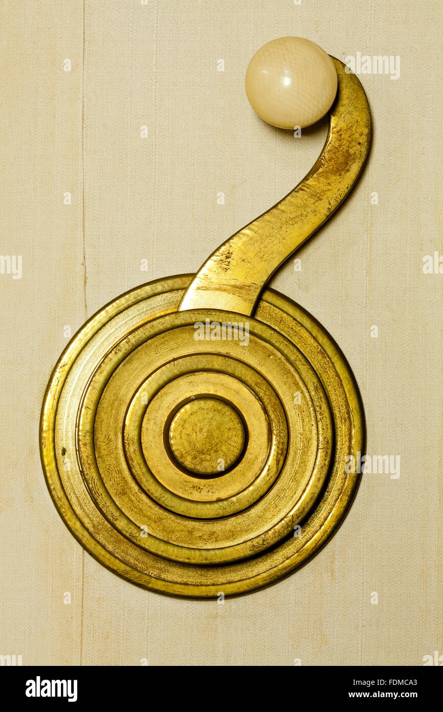 Ornamental rotary bell lever in the Library at Ickworth, Suffolk Stock ...