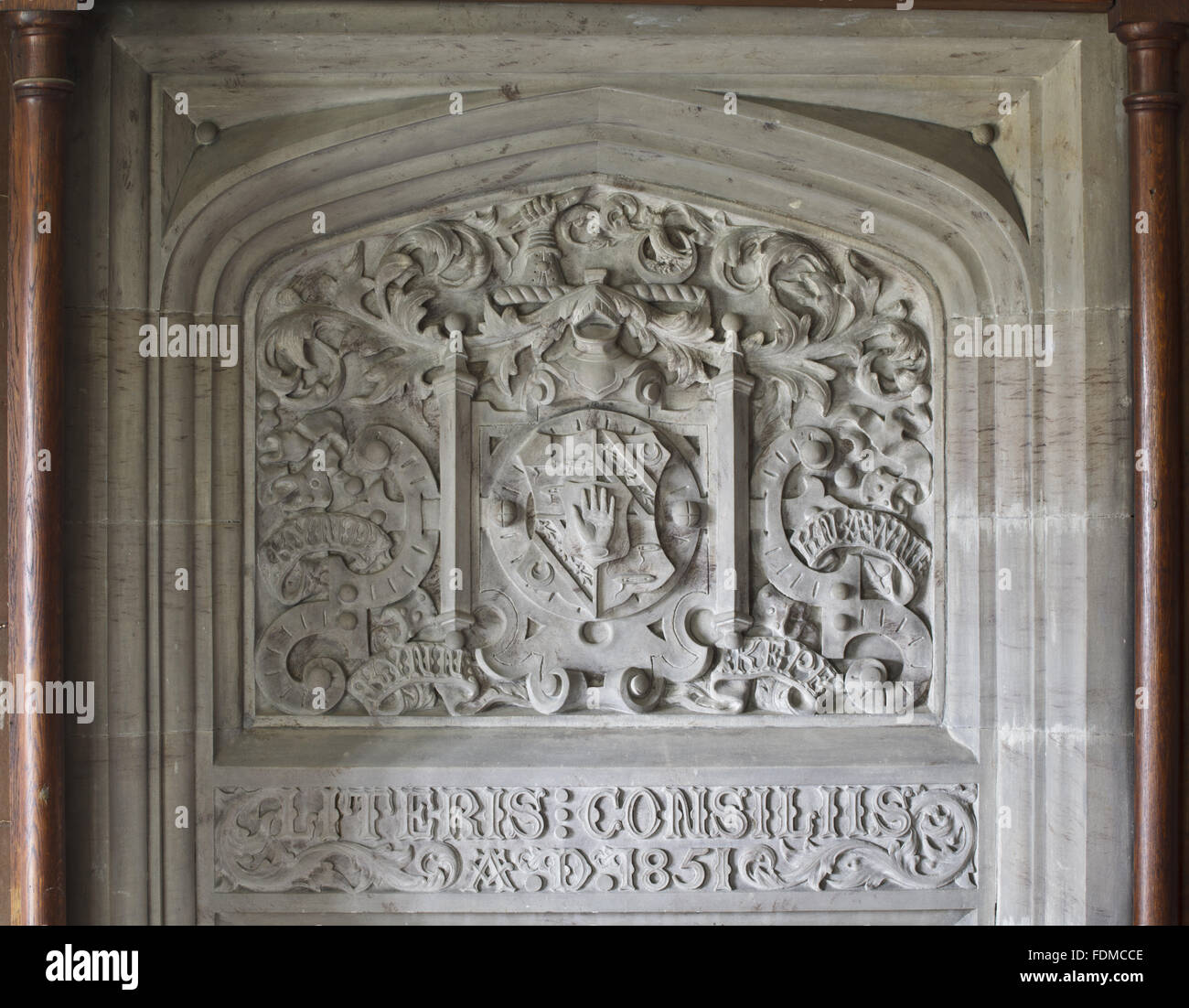 The carved arms (Kay-Shuttleworth?) by Sir Charles Barry, dated 1851 ...