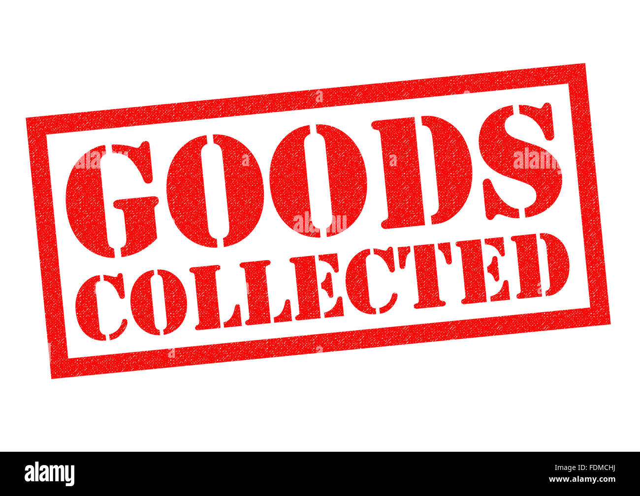 GOODS COLLECTED red rubber Stamp over a white background Stock Photo ...