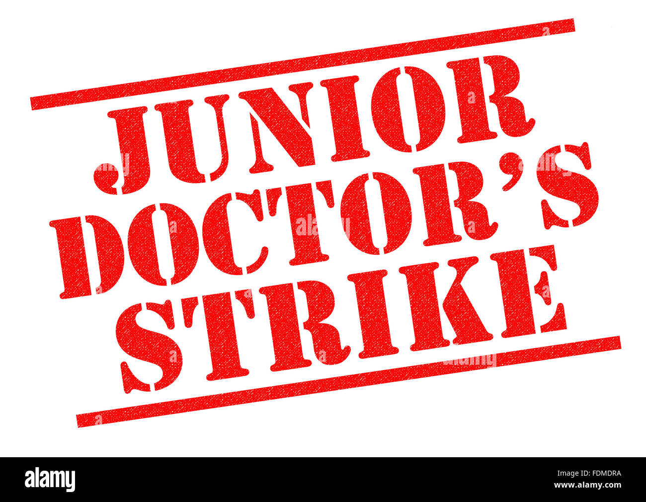 JUNIOR DOCTOR’S STRIKE red Rubber Stamp over a white background Stock ...