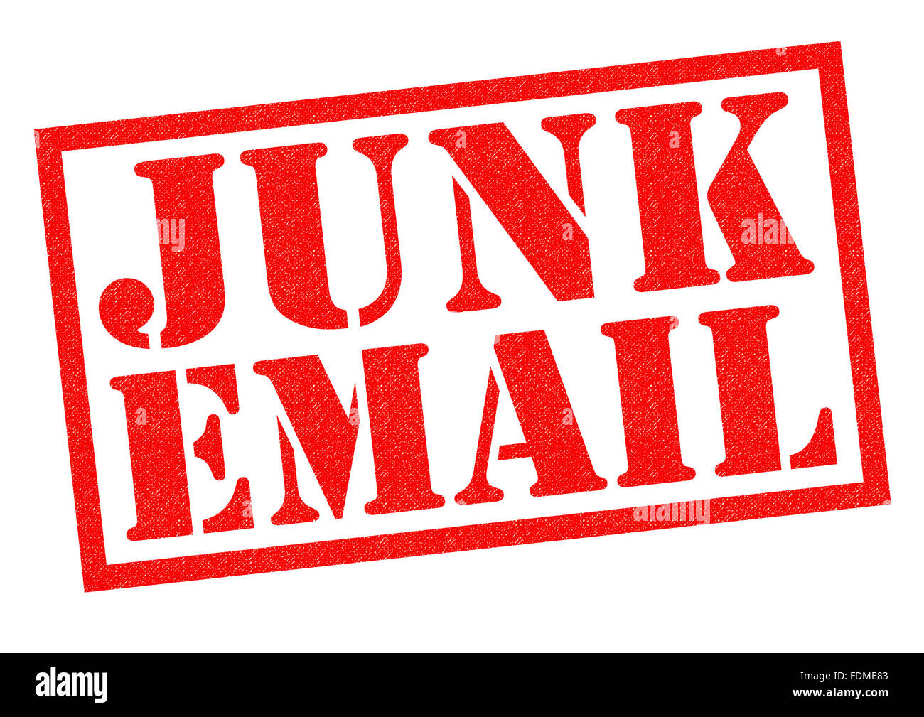 JUNK EMAIL red Rubber Stamp over a white background Stock Photo - Alamy
