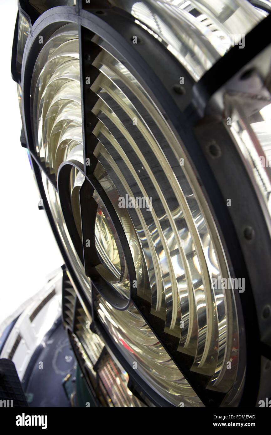 The lamp at Souter Lighthouse, Tyne & Wear. This was the first purpose ...