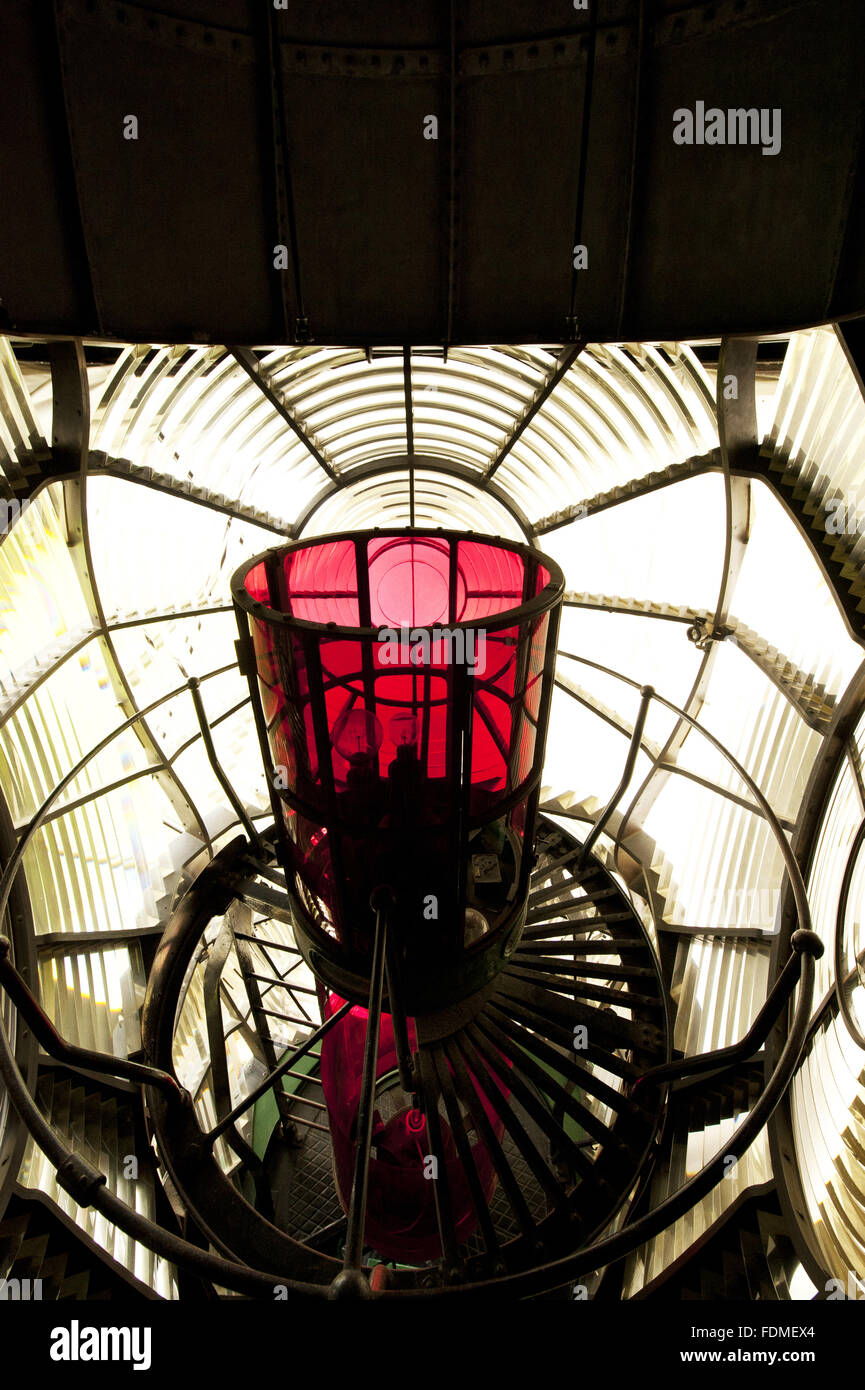 The lamp at Souter Lighthouse, Tyne & Wear. This was the first purpose ...