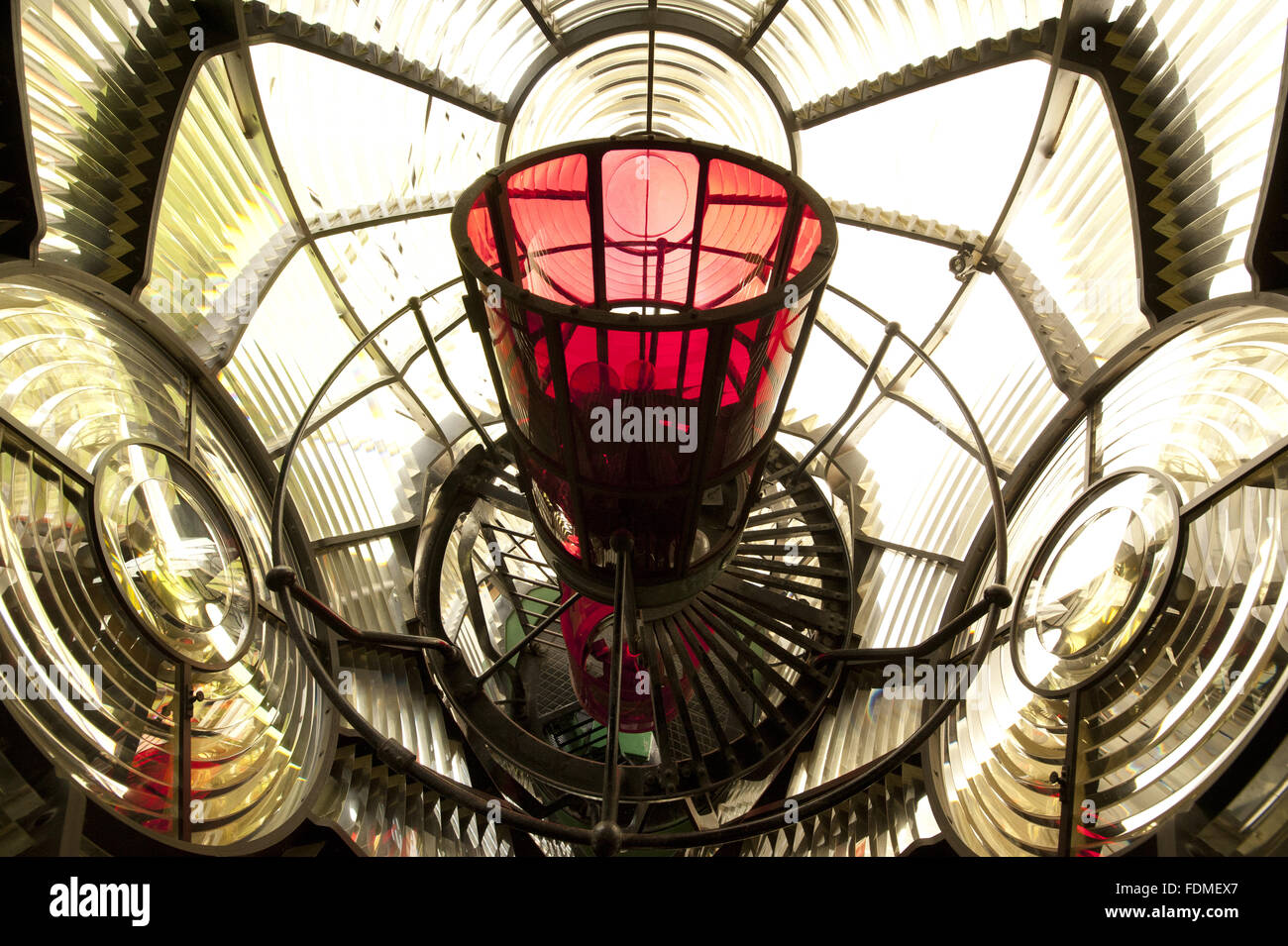 The lamp at Souter Lighthouse, Tyne & Wear. This was the first purpose ...