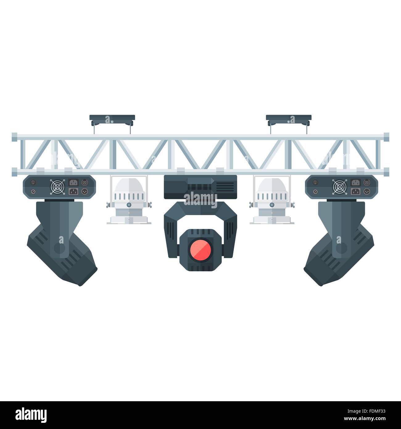 vector colored flat design metal frame concert stage truss lighting ...