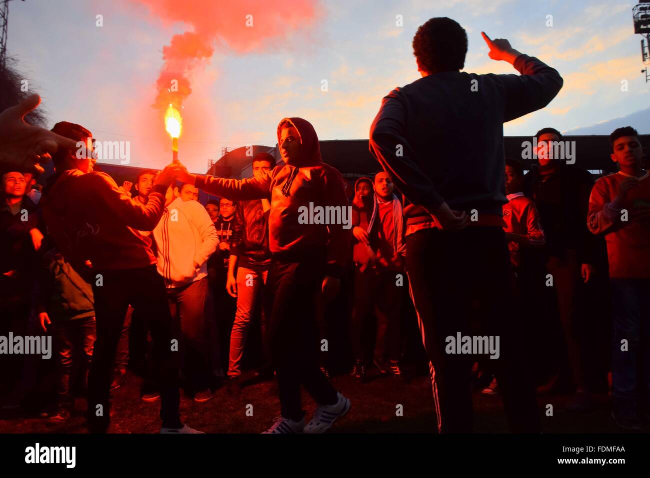 Cairo, Egypt. 1st Feb, 2016. Al Ahly fans, also known as ''Ultras ...
