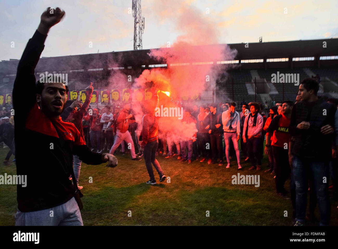 Cairo, Egypt. 1st Feb, 2016. Al Ahly fans, also known as ''Ultras ...