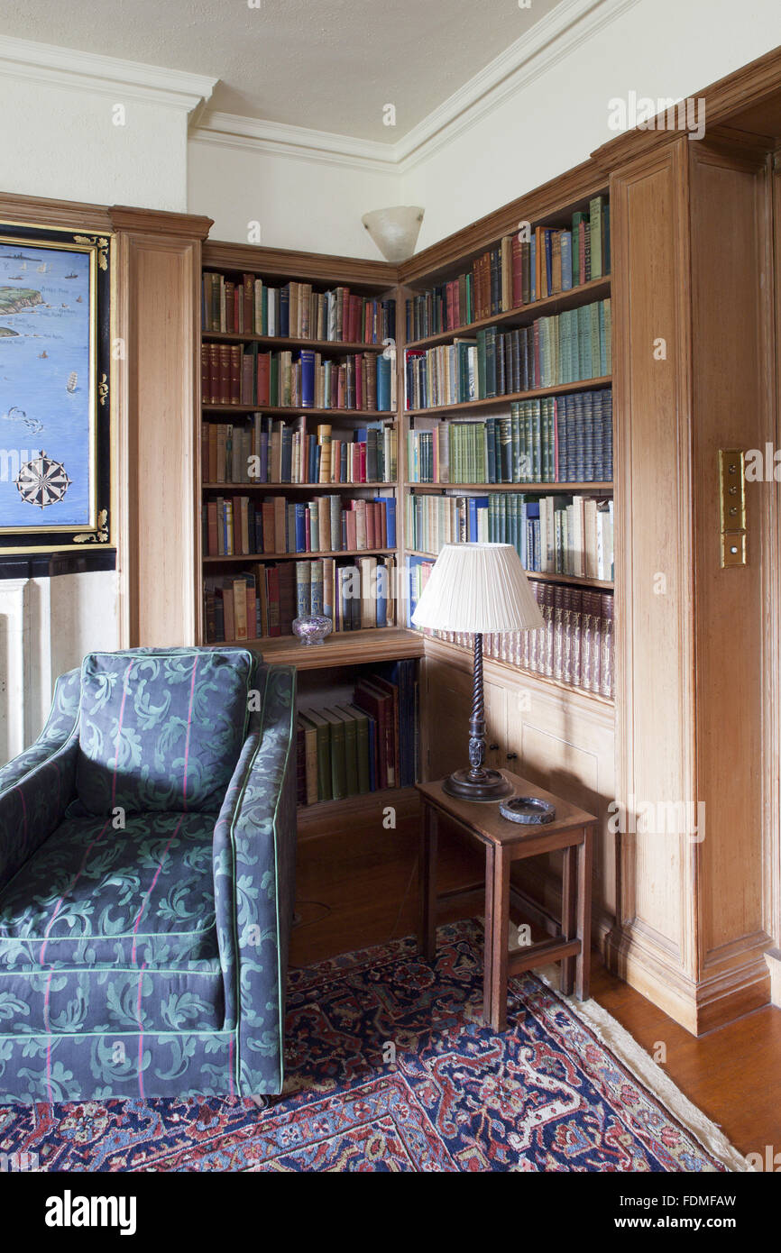 A corner in the Library at Coleton Fishacre, Devon Stock Photo - Alamy