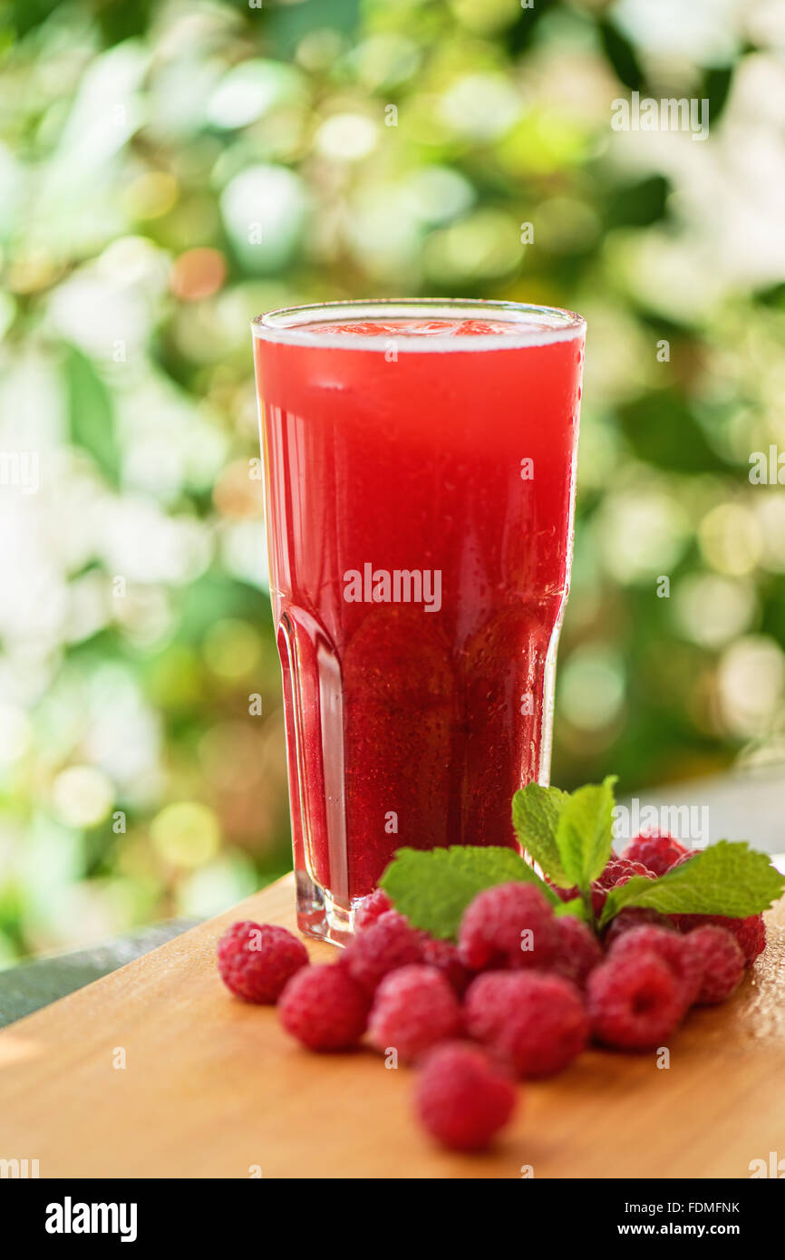 fruit drink with raspberries Stock Photo - Alamy