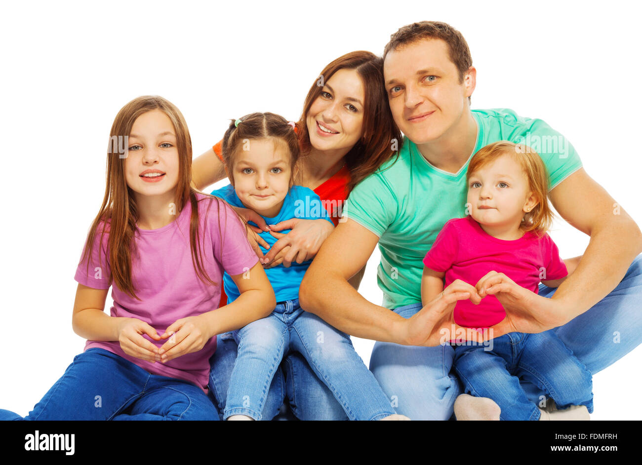 Happy big family three kids hi-res stock photography and images - Alamy