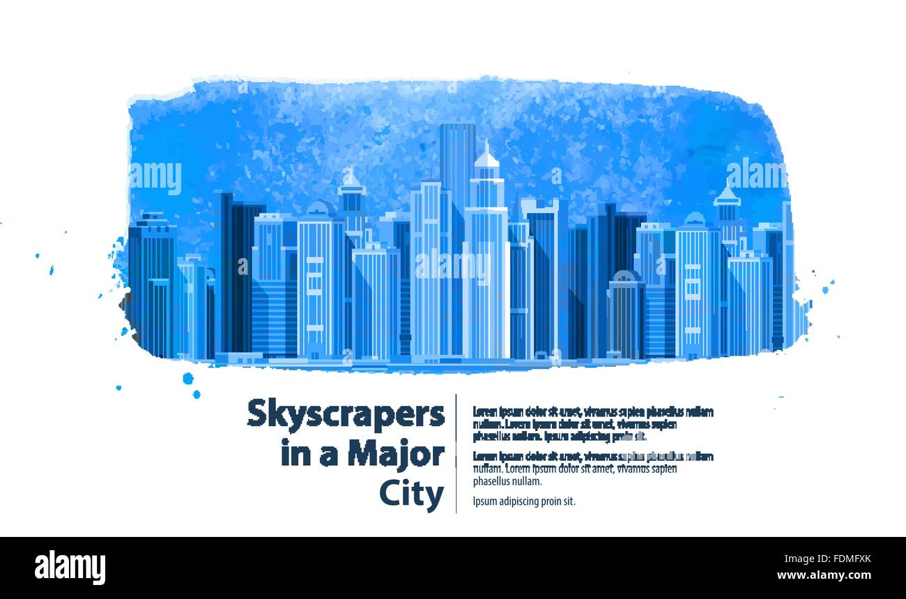 Skyscrapers in city town Cut Out Stock Images & Pictures - Alamy