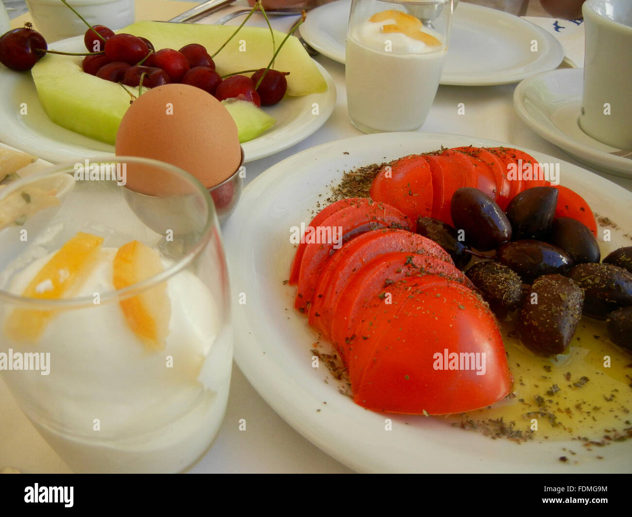 Fresh Greek Breakfast Stock Photo - Alamy