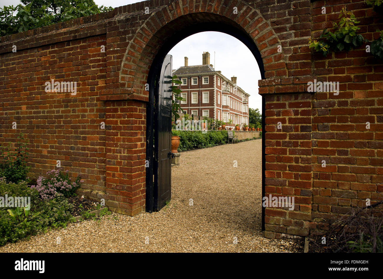 A view of the south front and terrace at Ham House and Garden, Surrey ...
