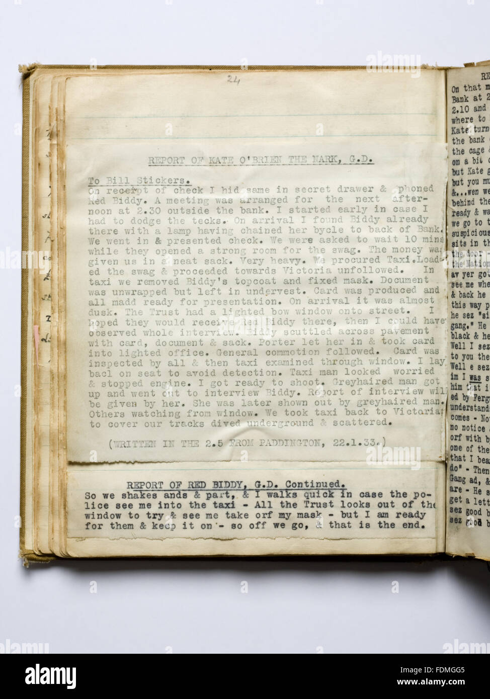 Page of the "Boo" (book) of Ferguson's Gang who were a group of ...