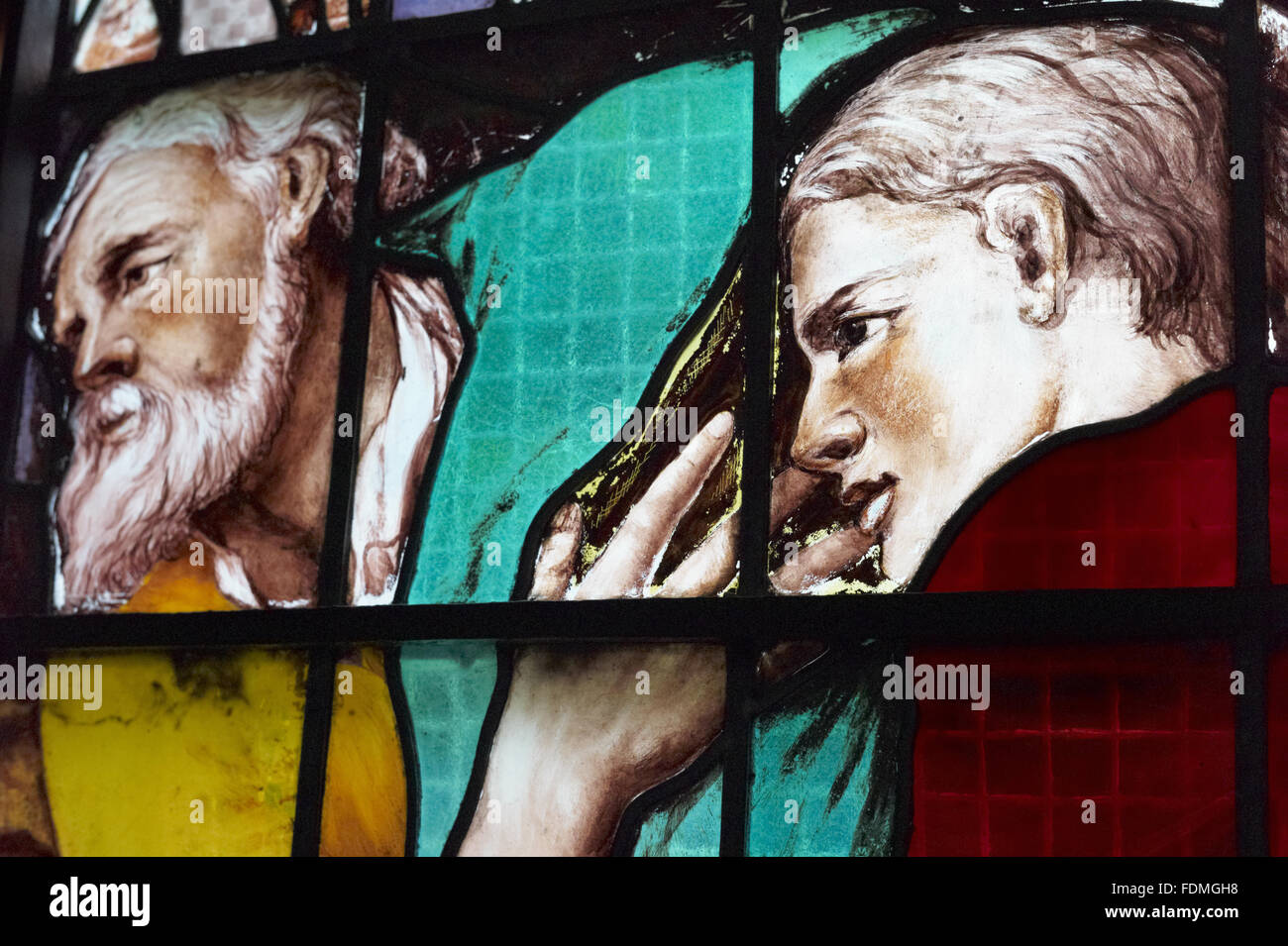 Detail of the window in the Tomb Chamber at The Vyne, Hampshire. The ...