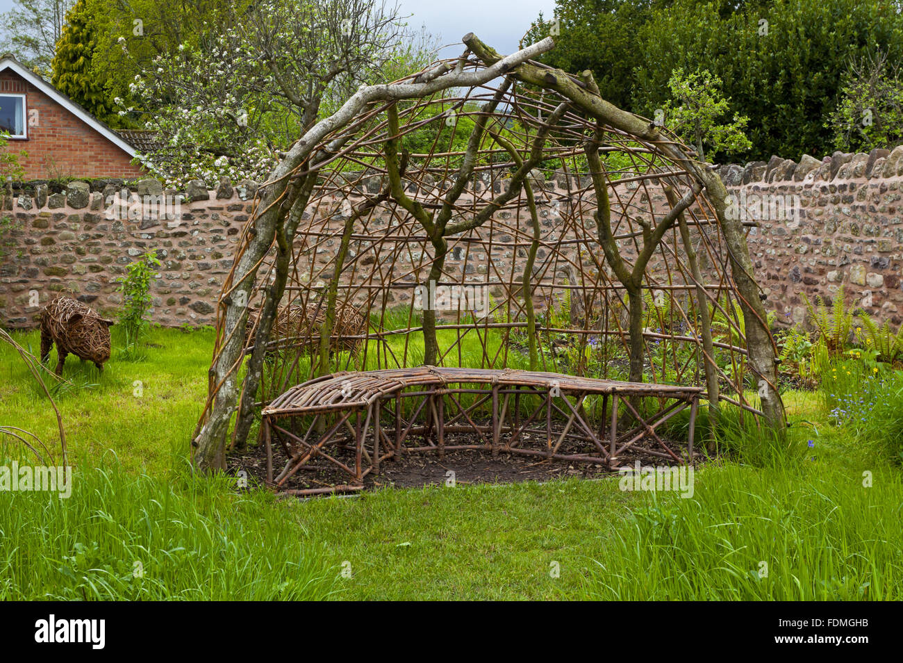 View across the garden at Coleridge Cottage, Bridgwater, Somerset, the ...