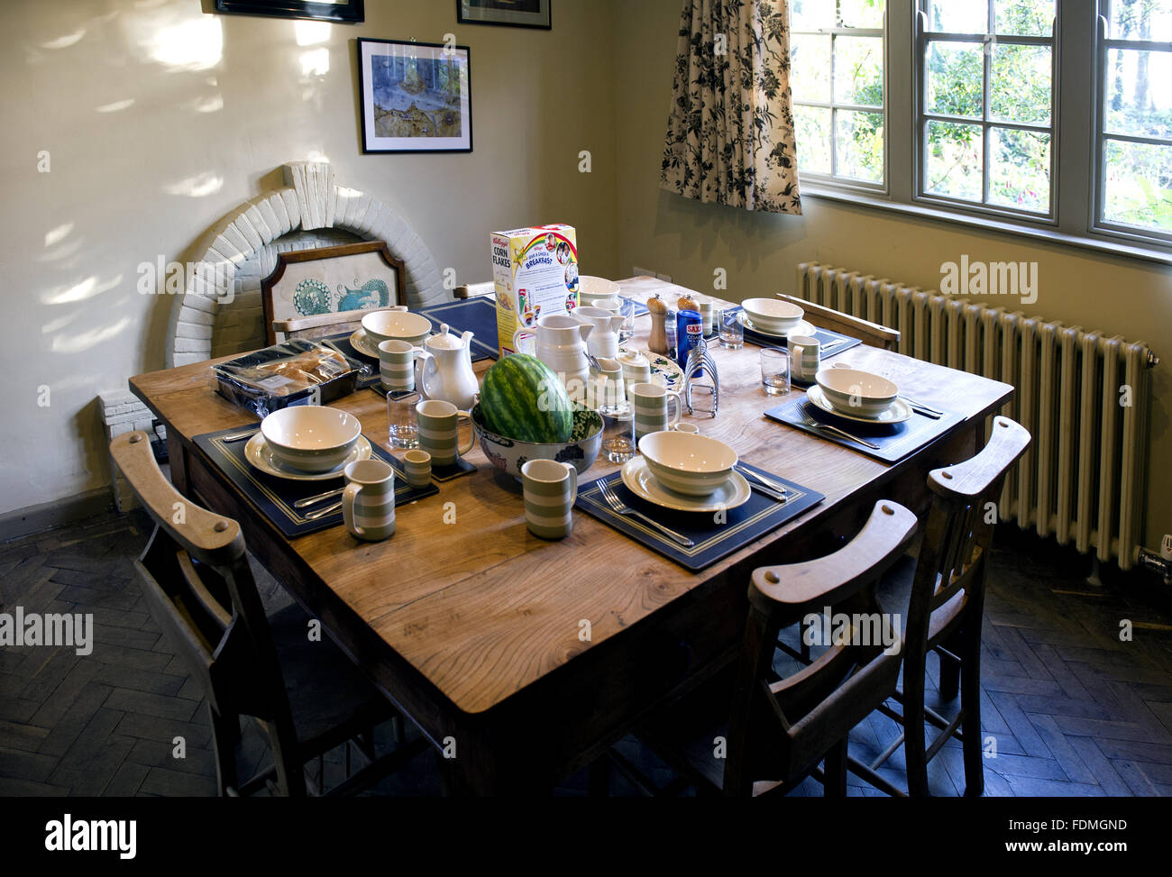 The table laid for breakfast at Nanceglos House, a National Trust ...