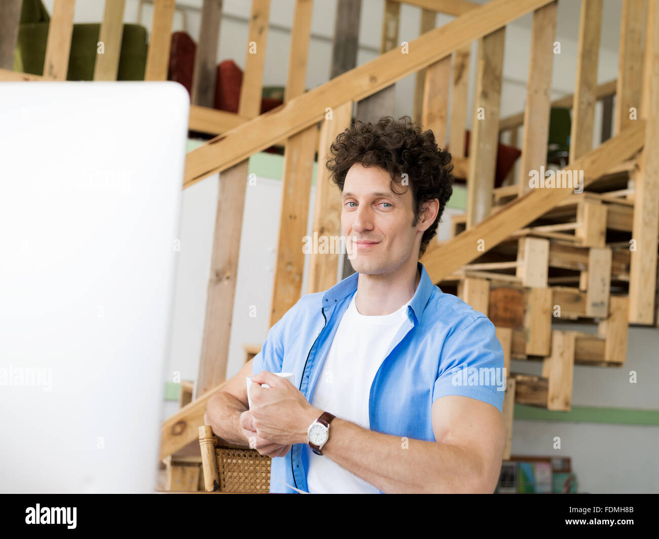 Man working with drafts in office Stock Photo - Alamy