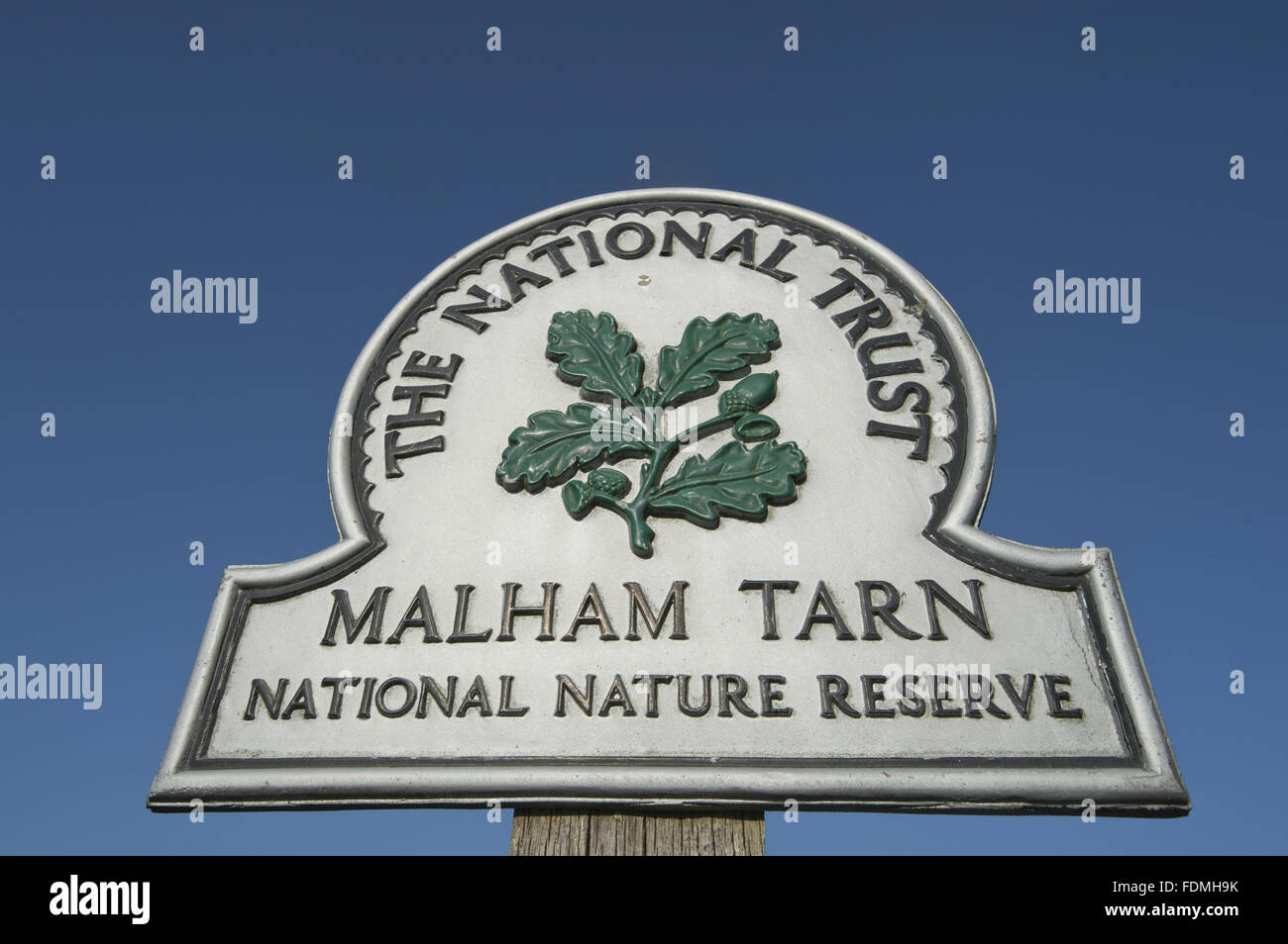 The National Trust omega sign for Malham Tarn, Yorkshire Dales National ...