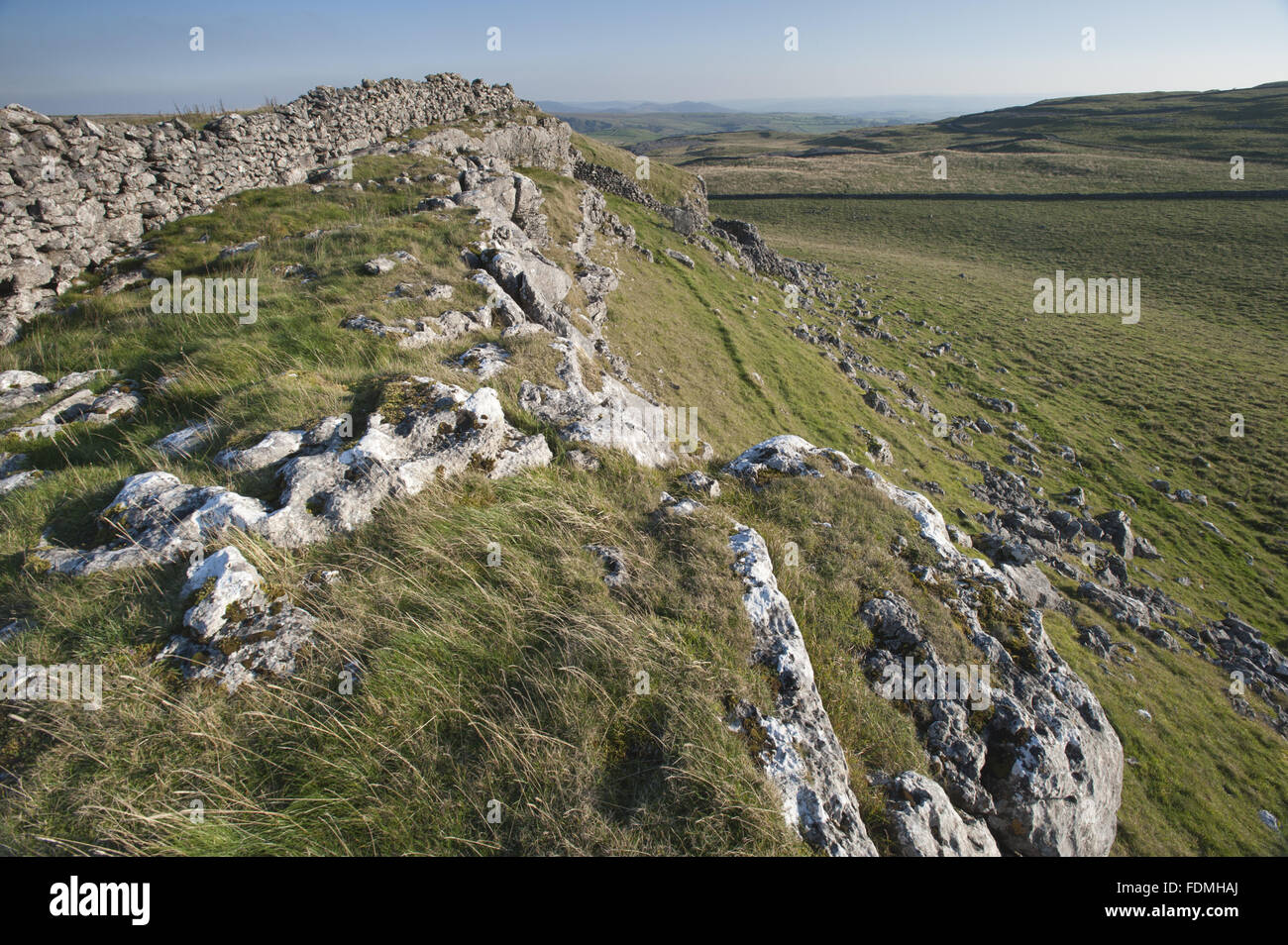 Limestone escarpment between Malham Tarn and Malham Cove, Yorkshire ...