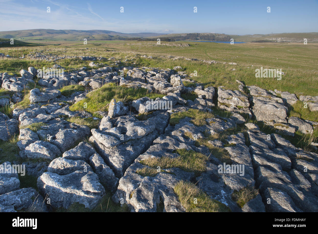 Limestone escarpment between Malham Tarn and Malham Cove, Yorkshire ...
