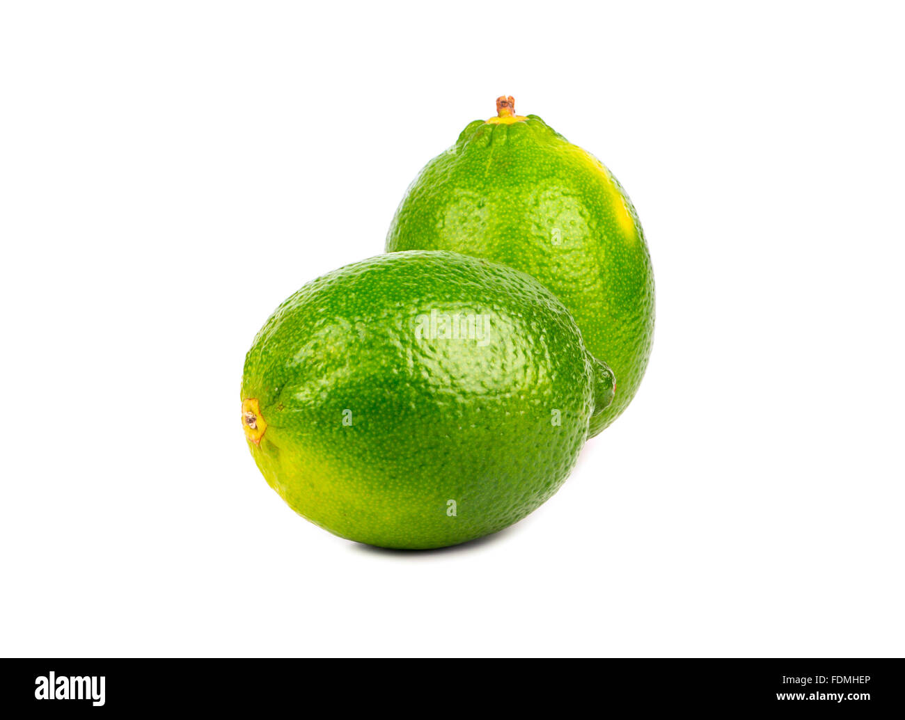 Two fresh lime isolated on white background Stock Photo - Alamy