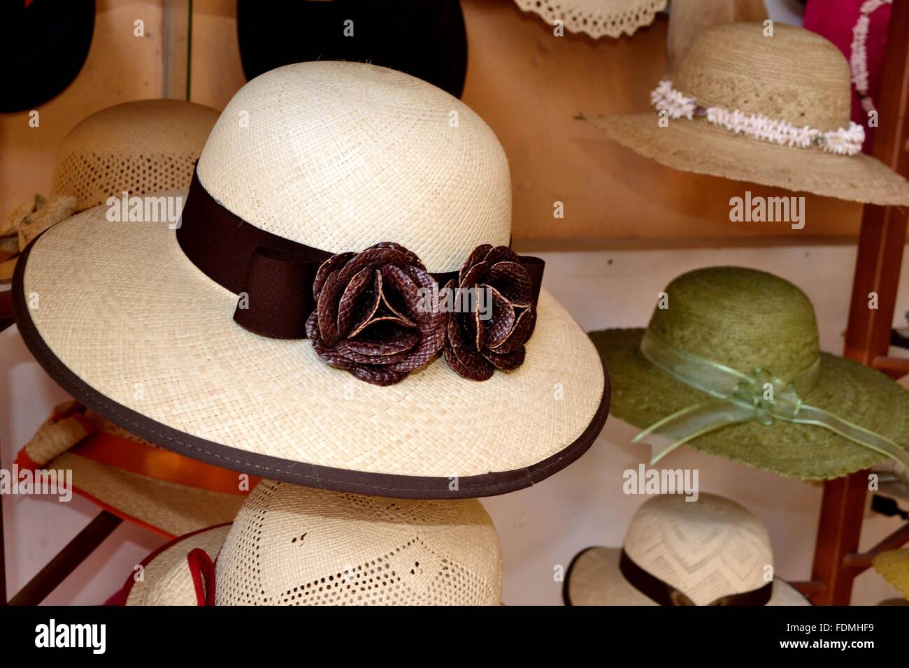Typical hats - Market in CATACAOS. Department of Piura .PERU Stock ...