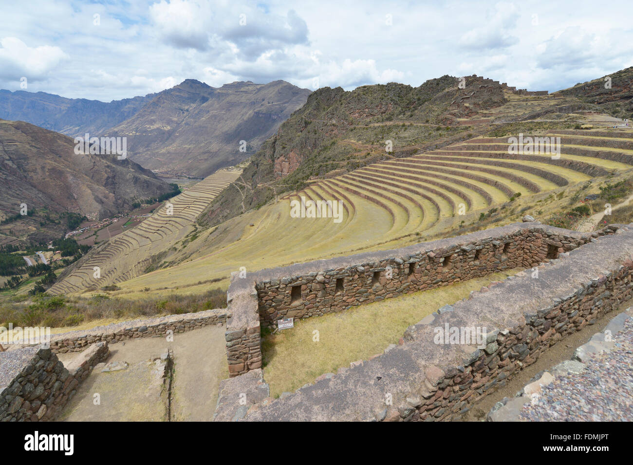 Inca's ruins in Pisac village, Sacred Valley of Incas, Peru Stock Photo ...