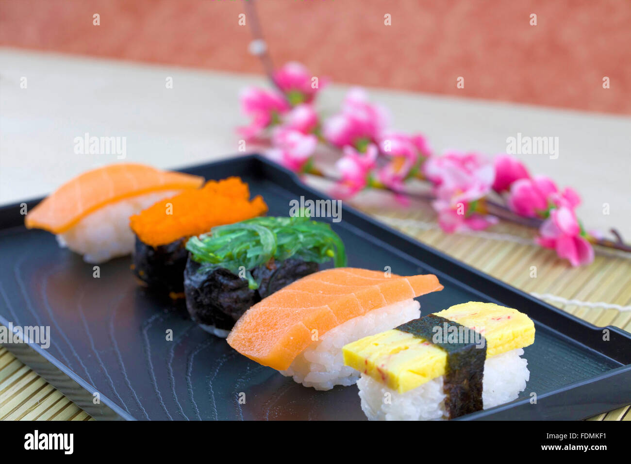 Japanese seafood sushi set Stock Photo - Alamy