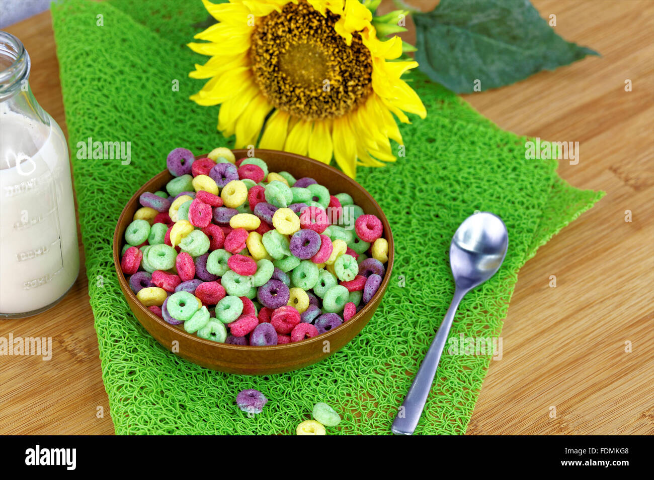 Colorful breakfast cereals Stock Photo - Alamy