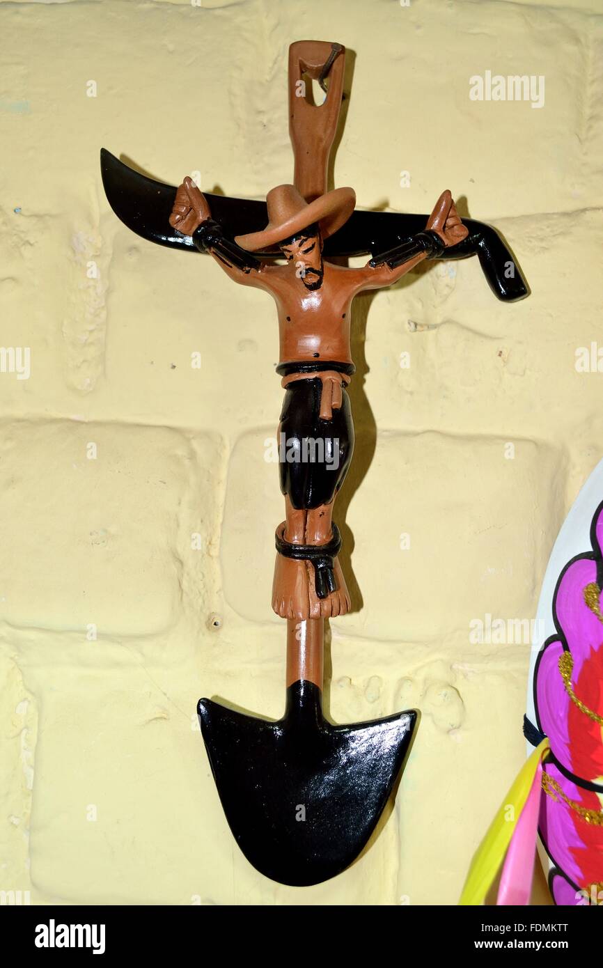 Crucifix - farmer -Market in CATACAOS. Department of Piura .PERU Stock ...