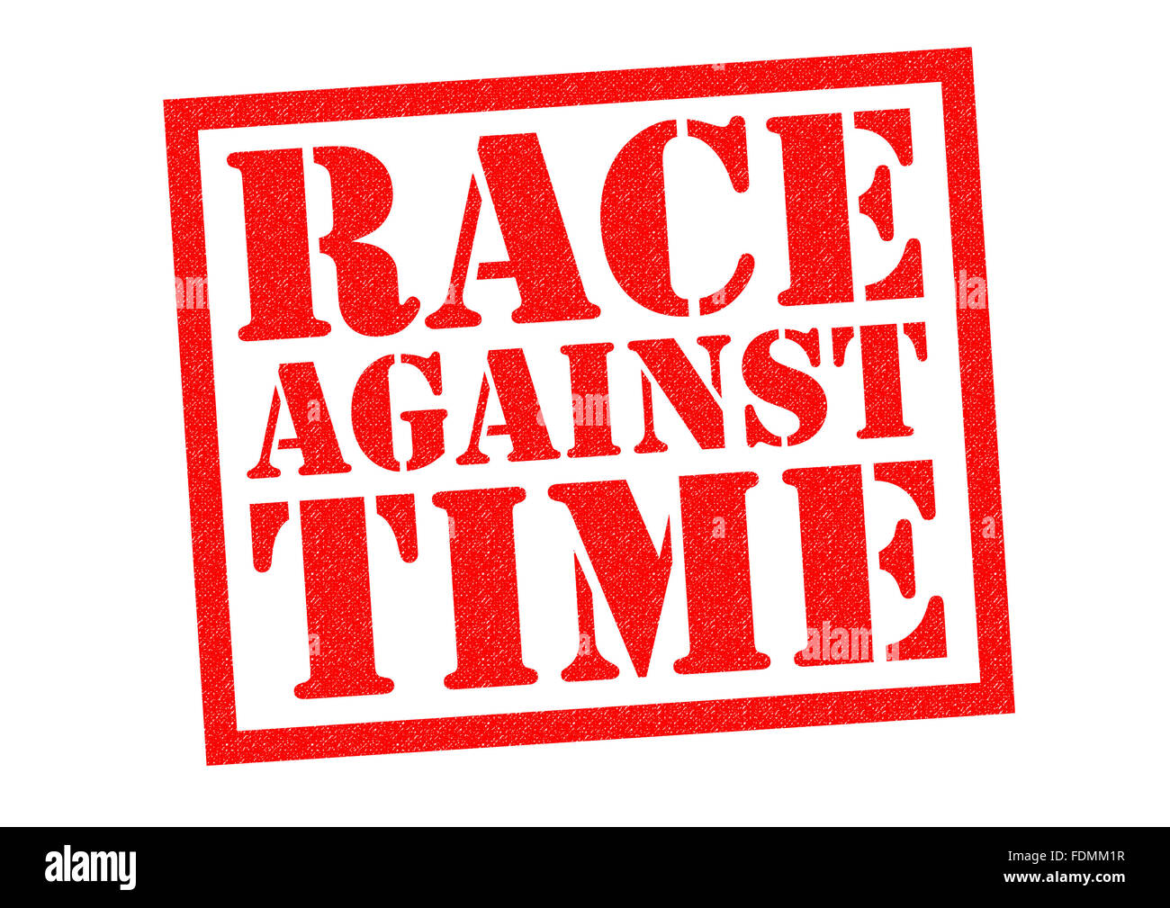 RACE AGAINST TIME red Rubber Stamp over a white background Stock Photo ...