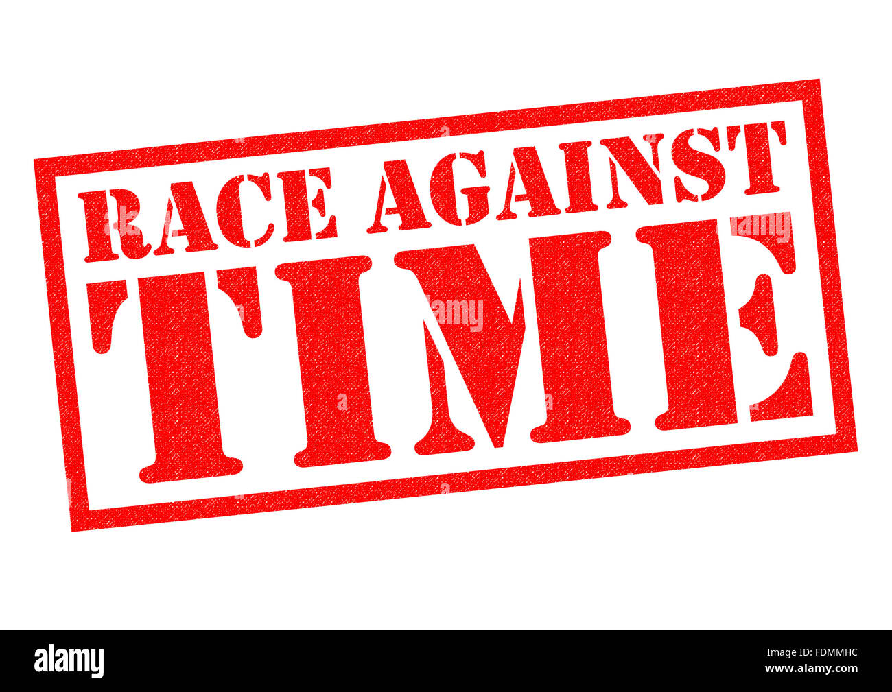 RACE AGAINST TIME red Rubber Stamp over a white background Stock Photo ...