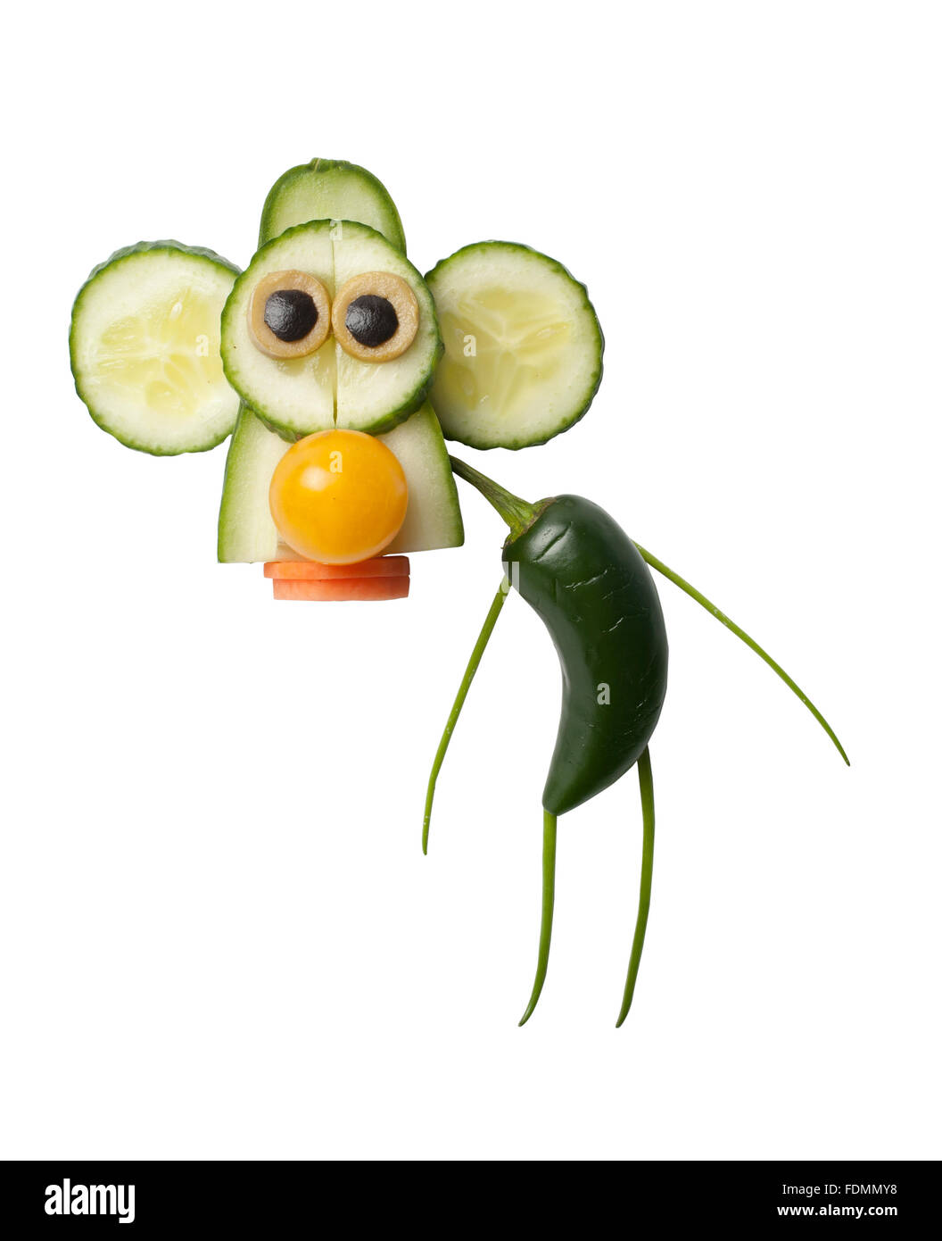 Funny monkey made of vegetables on isolated background Stock Photo - Alamy