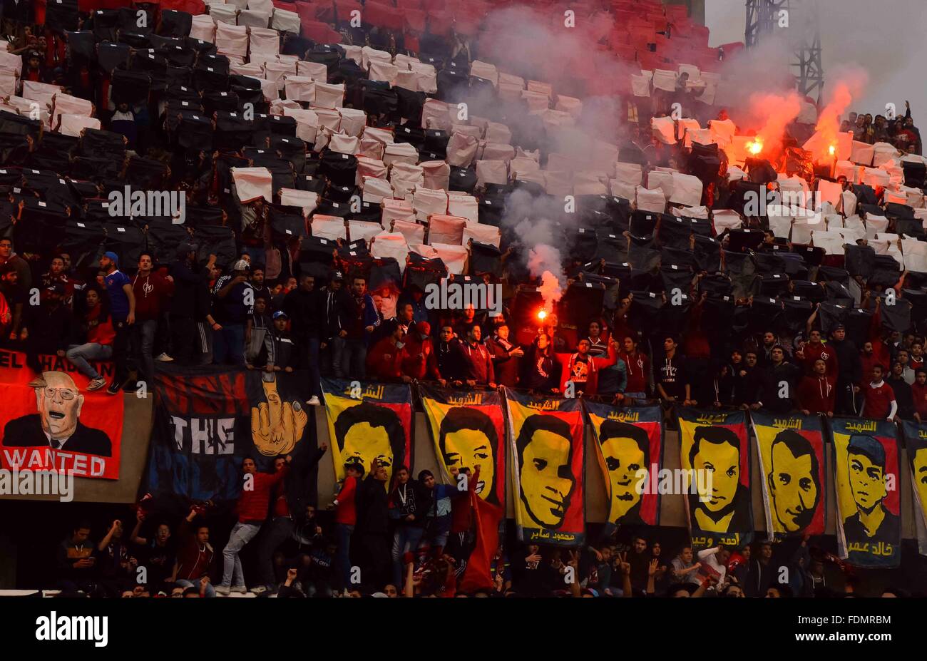 Cairo, Egypt. 1st Feb, 2016. Al Ahly fans, also known as ''Ultras ...