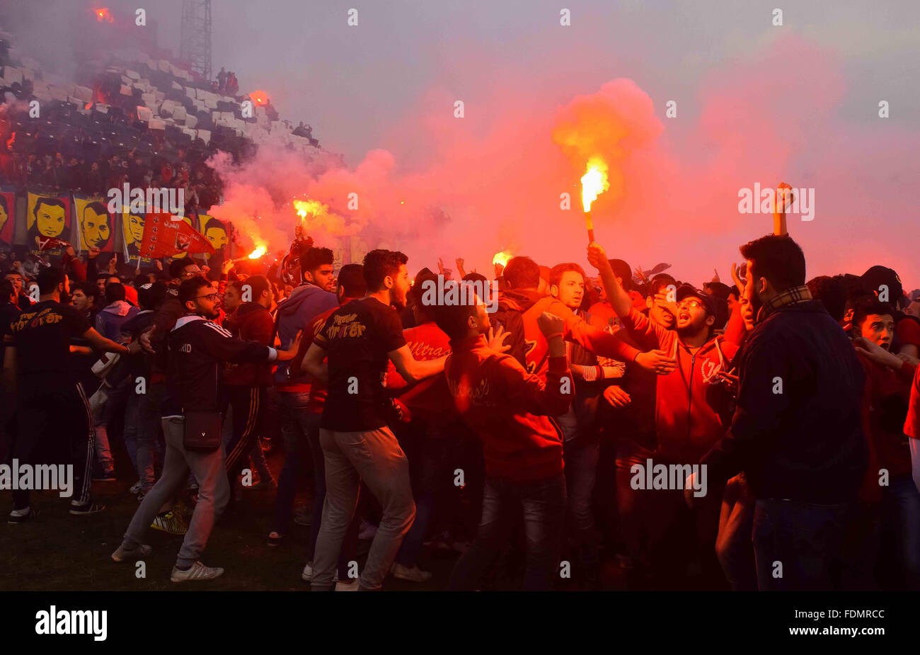 Cairo, Egypt. 1st Feb, 2016. Al Ahly fans, also known as ''Ultras ...