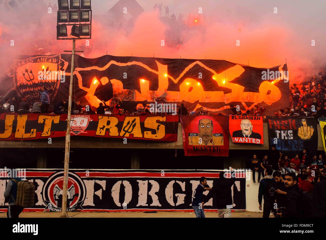Cairo, Egypt. 1st Feb, 2016. Al Ahly fans, also known as ''Ultras ...