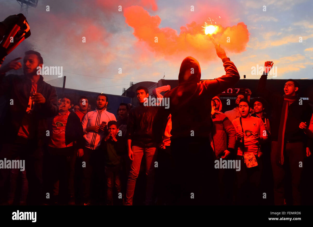 Cairo, Egypt. 1st Feb, 2016. Al Ahly fans, also known as ''Ultras ...