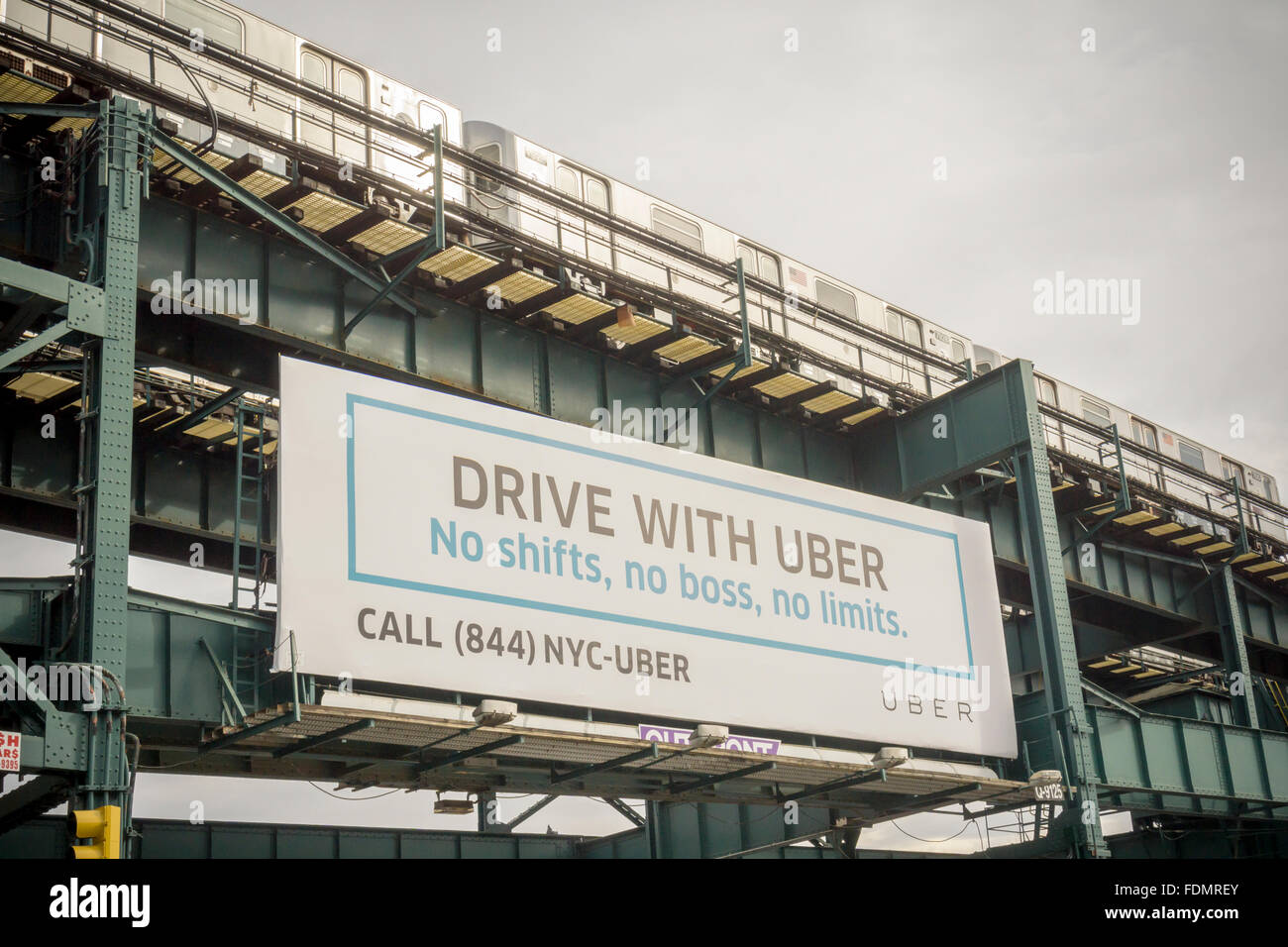 New York, USA. 1st February, 2016. A sign advertising for drivers ...