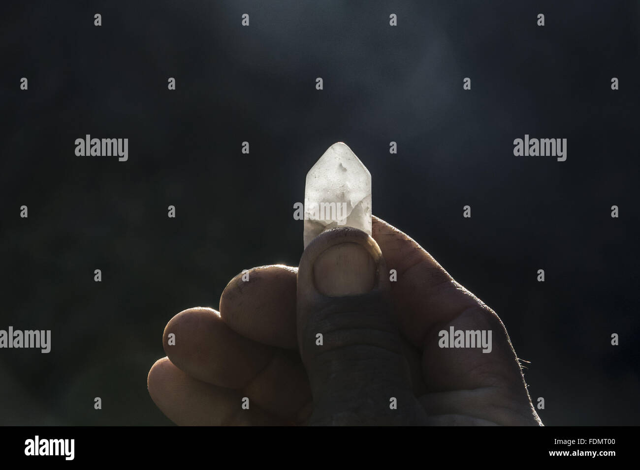 Mao holding quartz crystal in the Mount Roraima National Park - Sierra ...