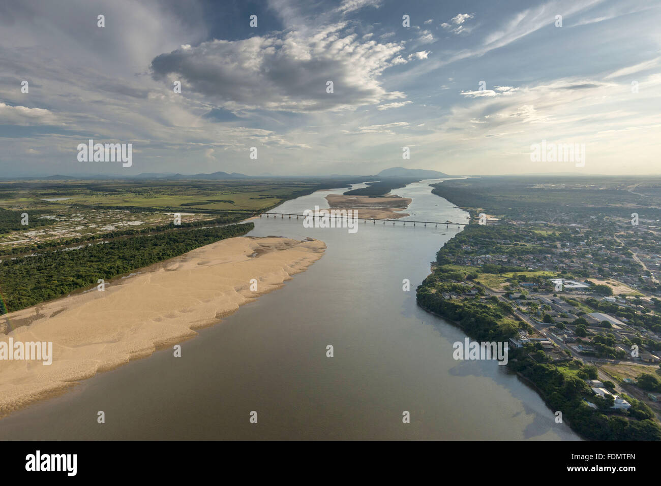 Aerial view of the Macuxis BR-401 Bridge over White River Stock Photo ...