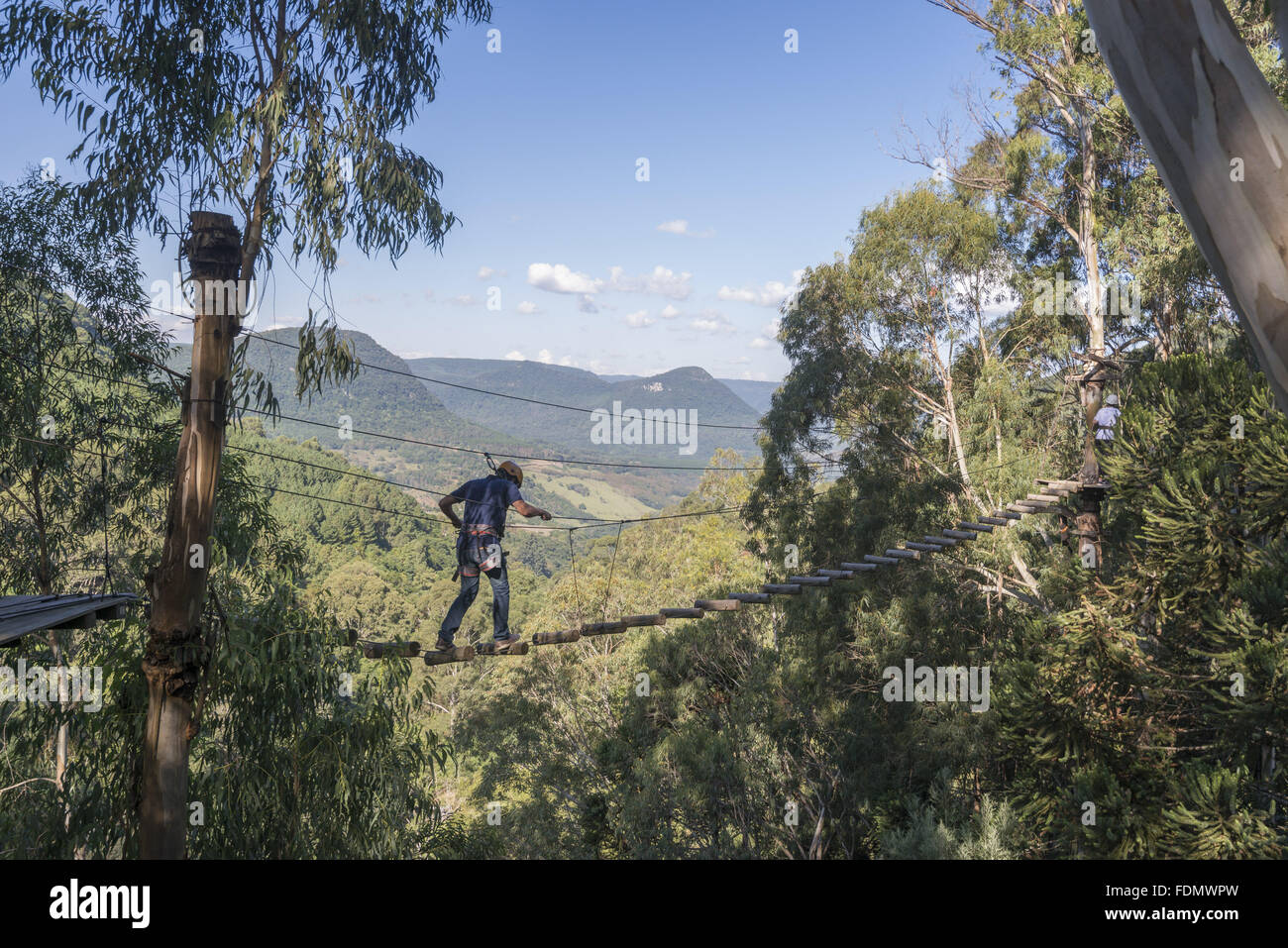 Tree climbing practice or canopy in private park in Minnesota Stock ...