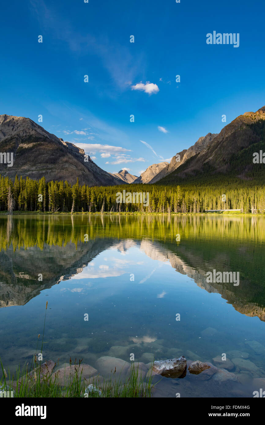 Beautiful mountain lake at sunset Alberta Canada Stock Photo - Alamy