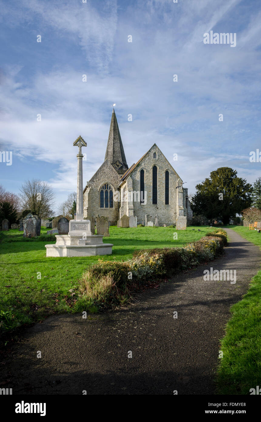 The church of All Saints in the village of Woodchurch, Kent, UK Stock ...